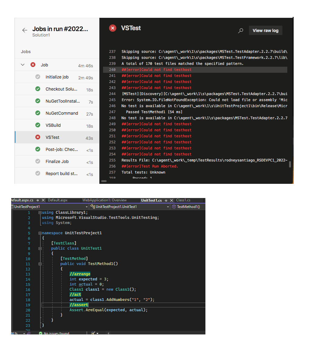 Azure Devops Pipeline Failing On Unit Test Net Fx 48 Microsoft Qanda