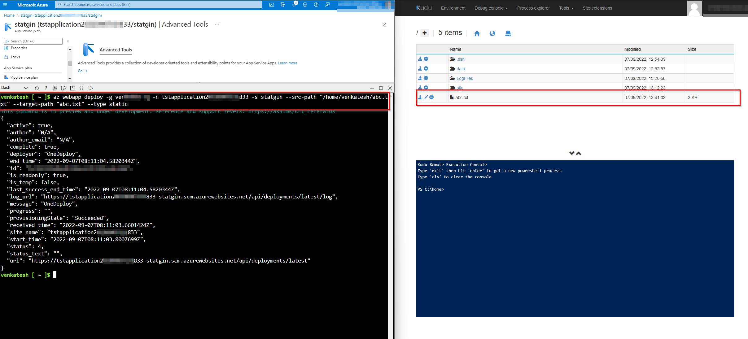 No longer able to deploy a static file to Azure App Service Slot ... No longer able to deploy a static file to Azure App Service Slot ...