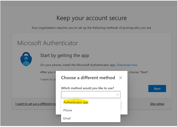 Combined portal how to set Authenticator as MFA default authentication ...