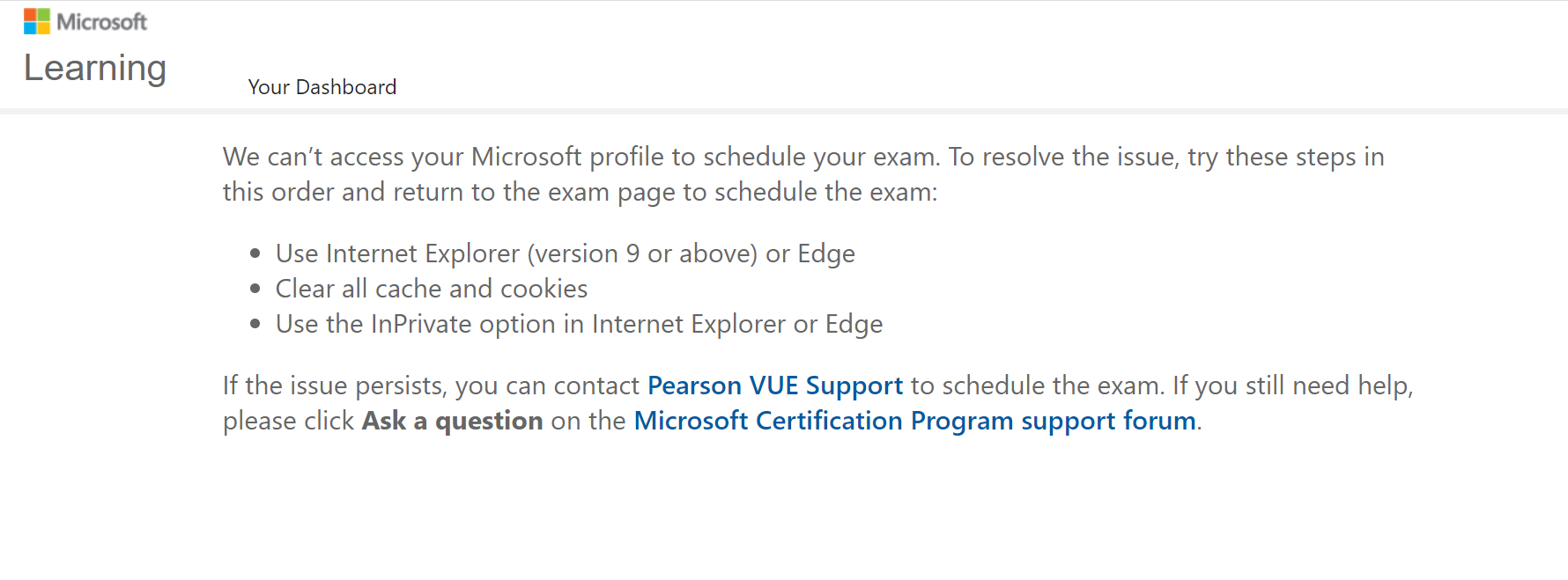 Certification error - Microsoft Q&A Certification error - Microsoft Q&A