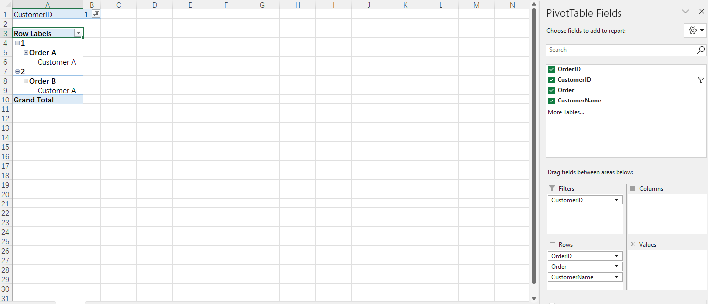 Pivot Table Against Data Connection To Powerbi Datamart Dataset Andor Azure Analysis Services 