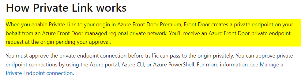 Is It Possible To Configure Azure App Service With Private Endpoint Behind Azure Frontdoor