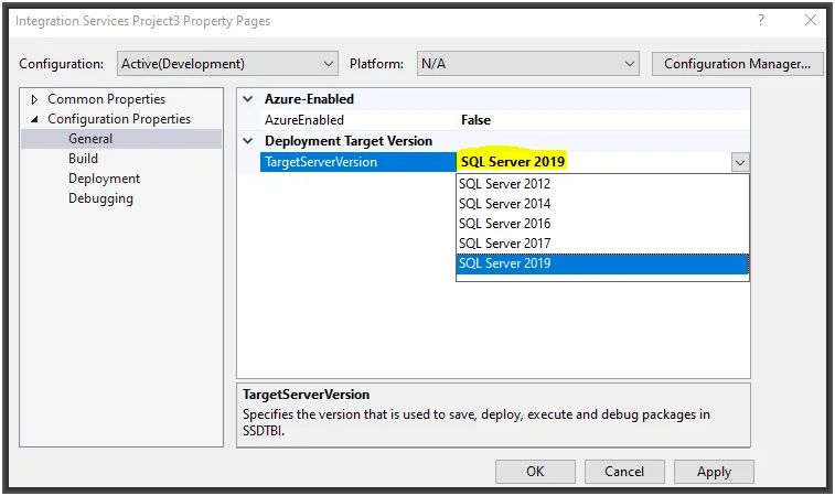 how will vs2019 know i want sql 2014 compatible packages created? - Microsoft Q&A