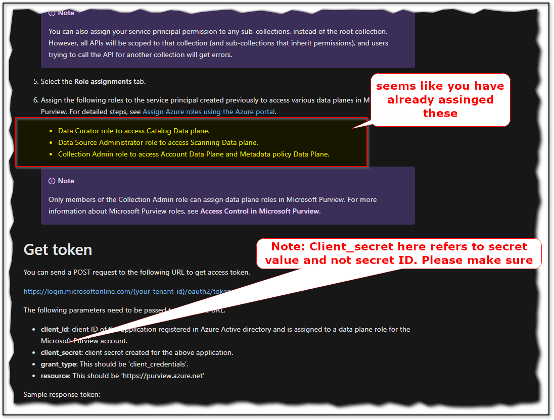 Unauthorized Error Using Purview Api Not Authorized To Access Account 403 Forbidden