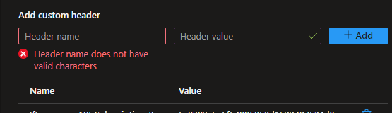 Forbidden Values In A Header Name When Creating Availability Test