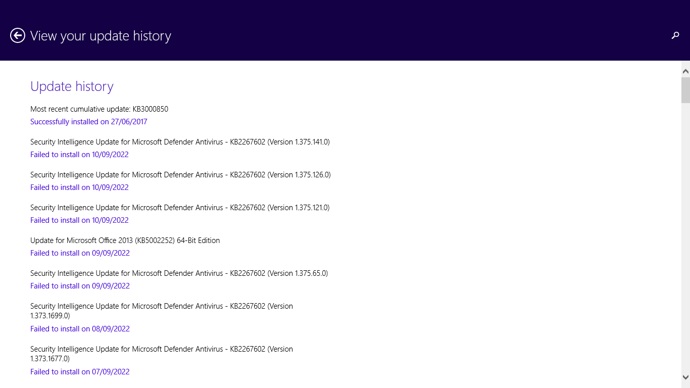 window 8.1 one specific update failed many days - Microsoft Q&A