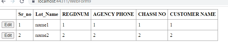 i want lot name (type in text box lot name) in 2nd row in GridView1 ...