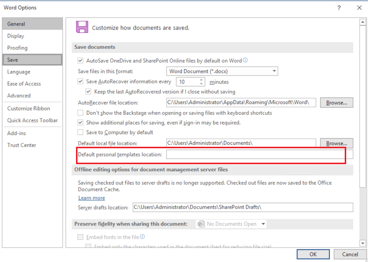 Office no longer showing workgroup templates options, latest build ...