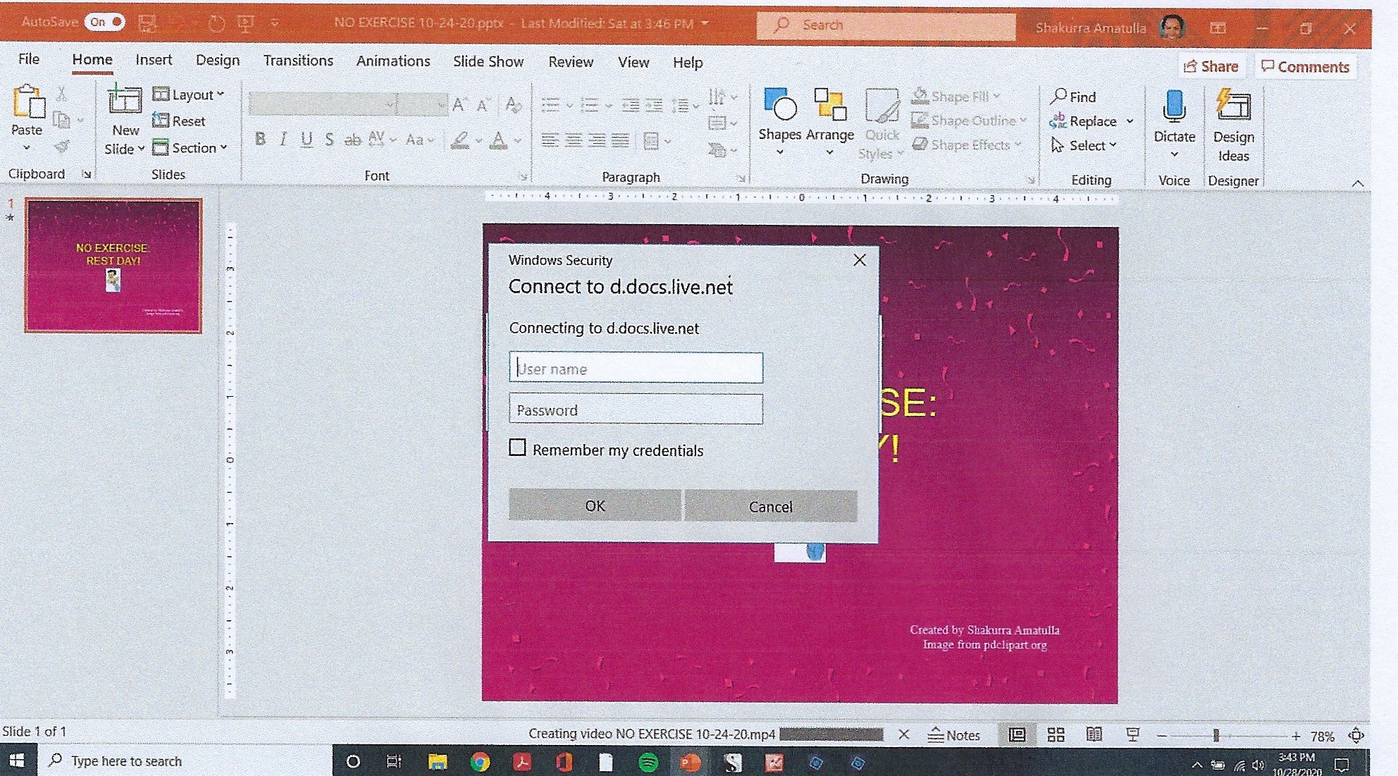 In PowerPoint 365 connect to d docs live net - Microsoft Q&A