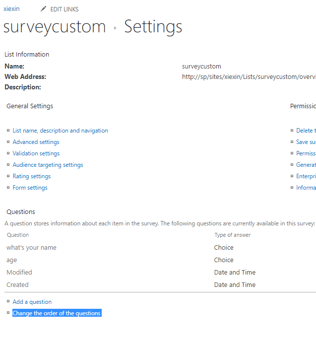 How to change survey list questions order through CSOM? - Microsoft Q&A