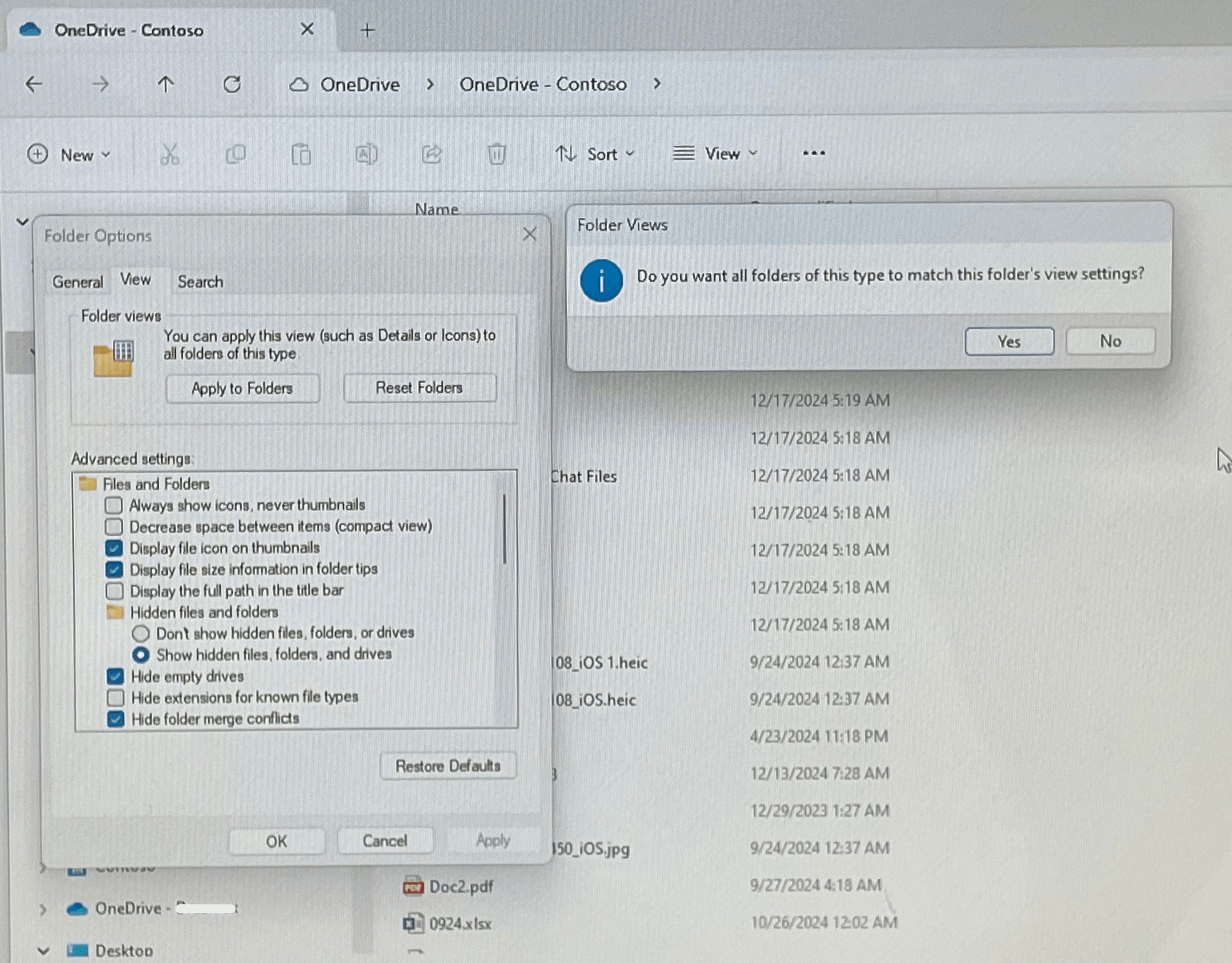 How to set specified file explorer columns for all folders in OneDrive ...