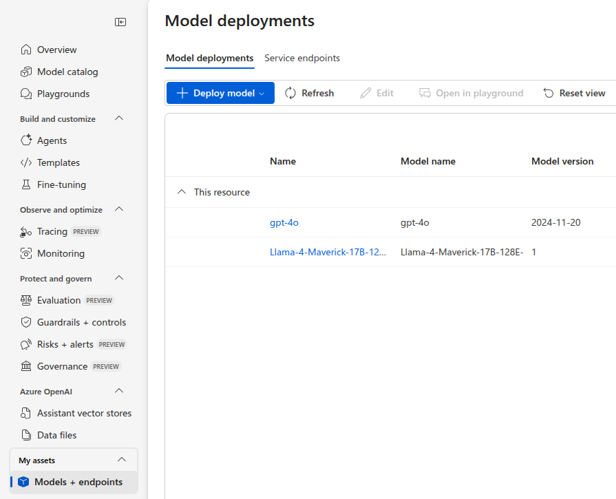 Deployment of Llama Model for Agent in Azure - Microsoft Q&A