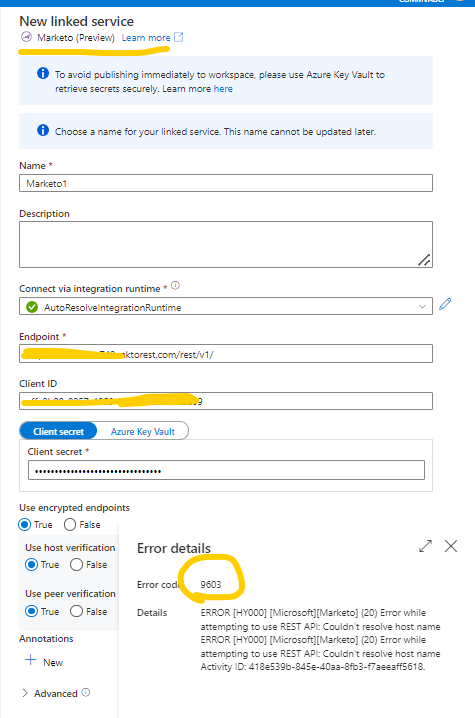 Connecting to marketo from azure Synapse - Microsoft Q&A