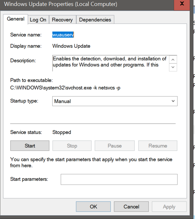 Startup Types for Windows Update processes - Microsoft Q&A