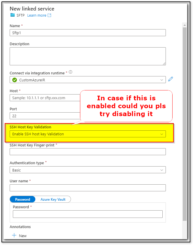 Azure Datafactory : Facing permission denied issue while trying to read file from Messageway ...