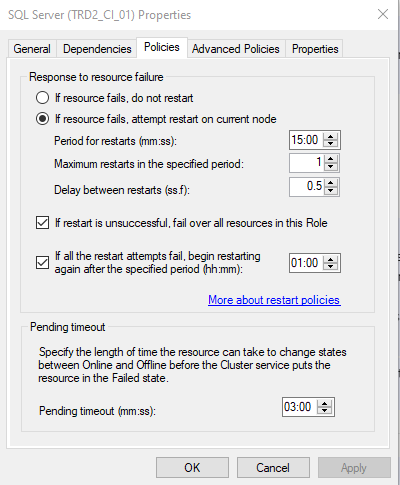 Why would wsfc try to restart a failed sql server role on same node? - Microsoft Q&A