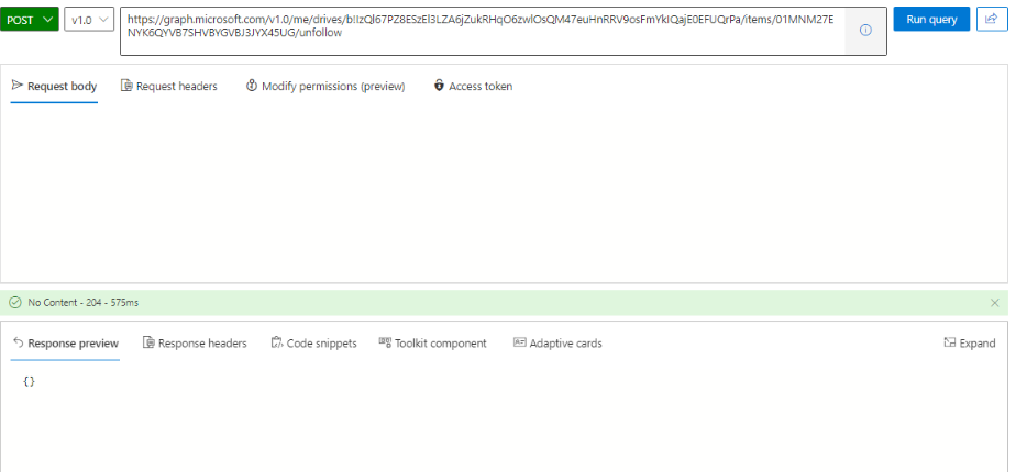 Follow Item not working Microsoft Graph API - Microsoft Q&A