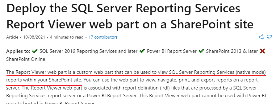 Transition SSRS Reports From Sharepoint Integrated Mode in SP 2013 to Using A Web Part in ...
