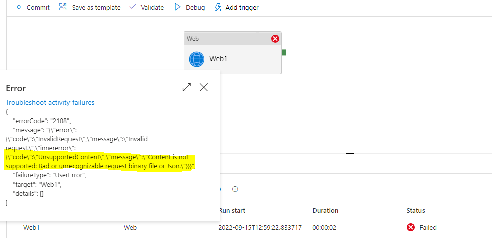 Rest Api Call To Form Recognizer Service Through Web Activity In Azure Synapse Analytics
