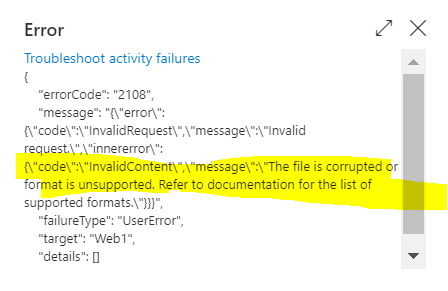 Rest API call to Form Recognizer service through web activity in Azure Synapse analytics ...