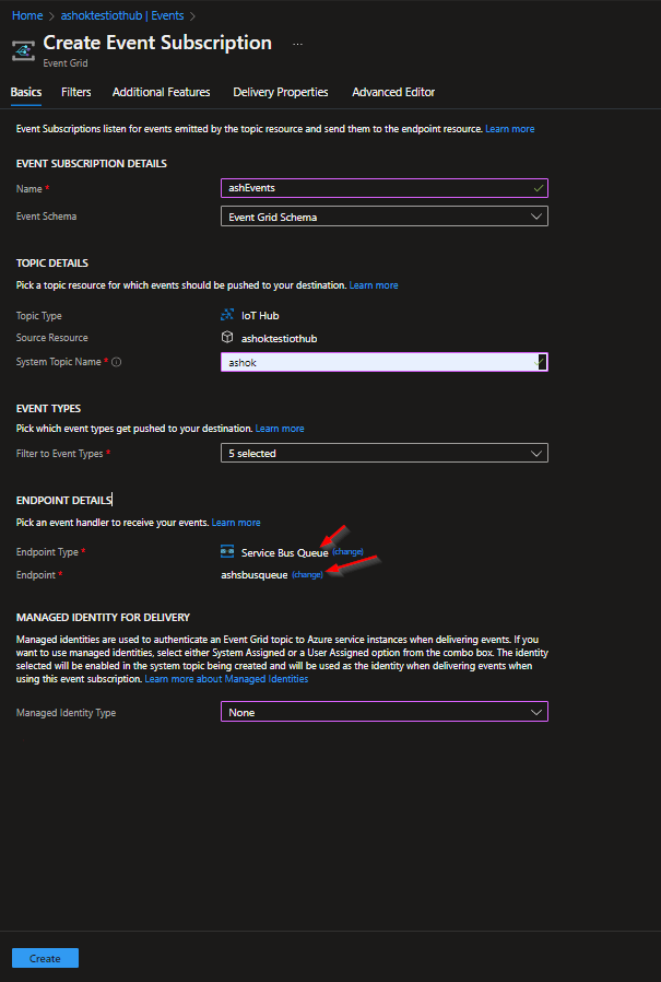 cannot create event subscription - Microsoft Q&A