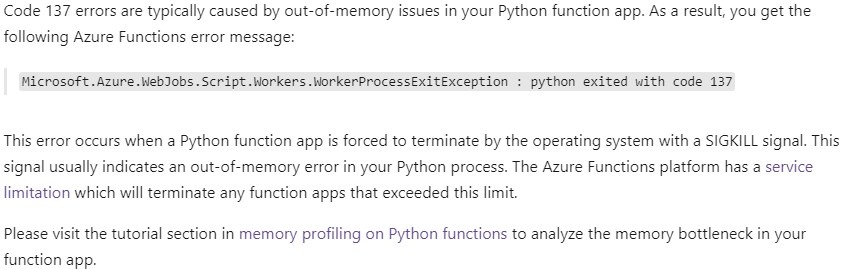 Python Web App On Azure Function What Does Exception With X Ms Error Code Redacted Mean 7804
