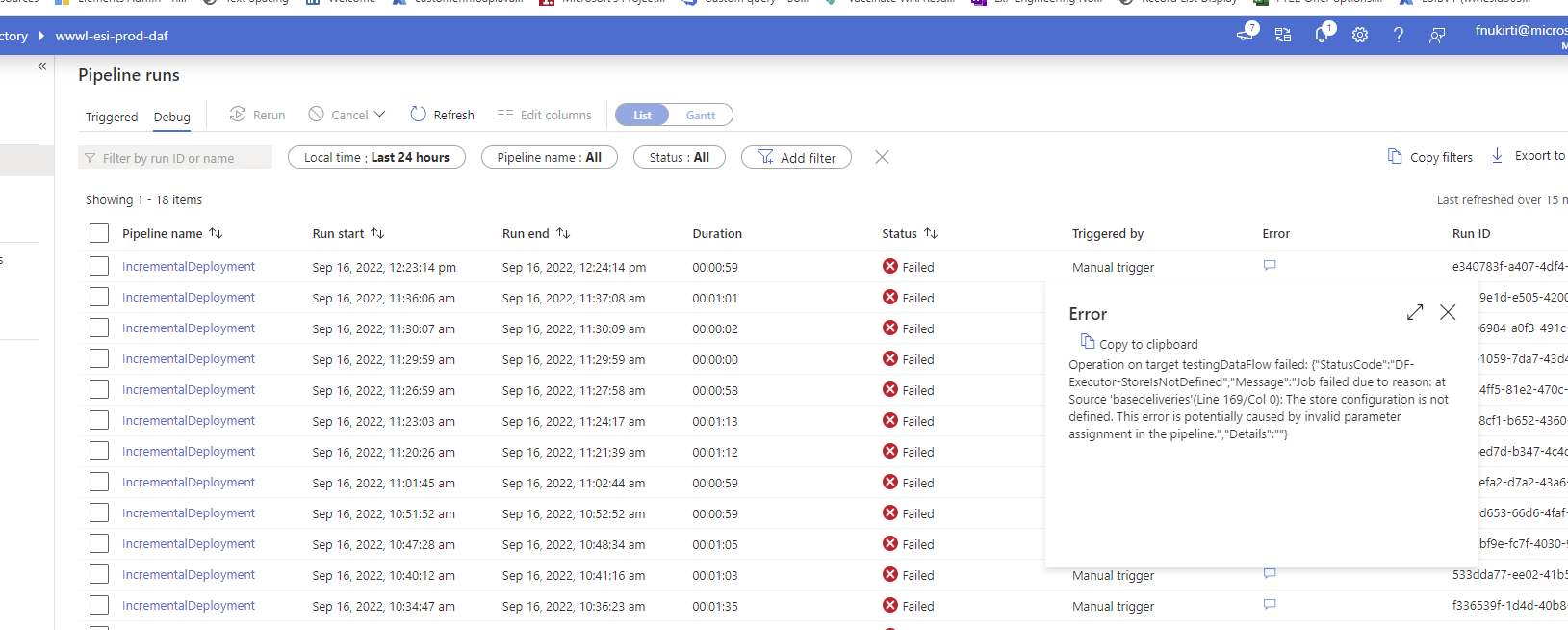 Pass result from look up activity in a Azure data pipeline to dataflow - Microsoft Q&A