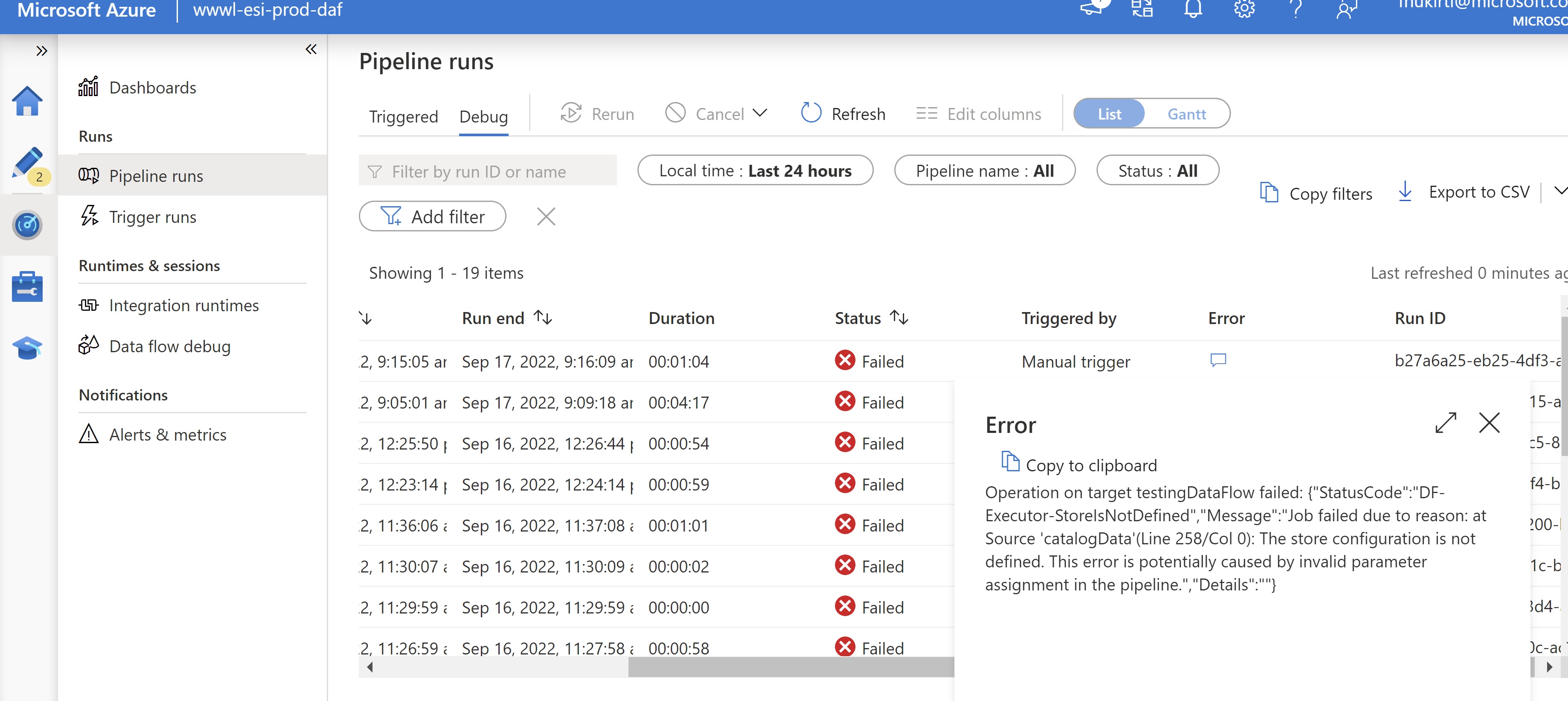 Pass result from look up activity in a Azure data pipeline to dataflow - Microsoft Q&A