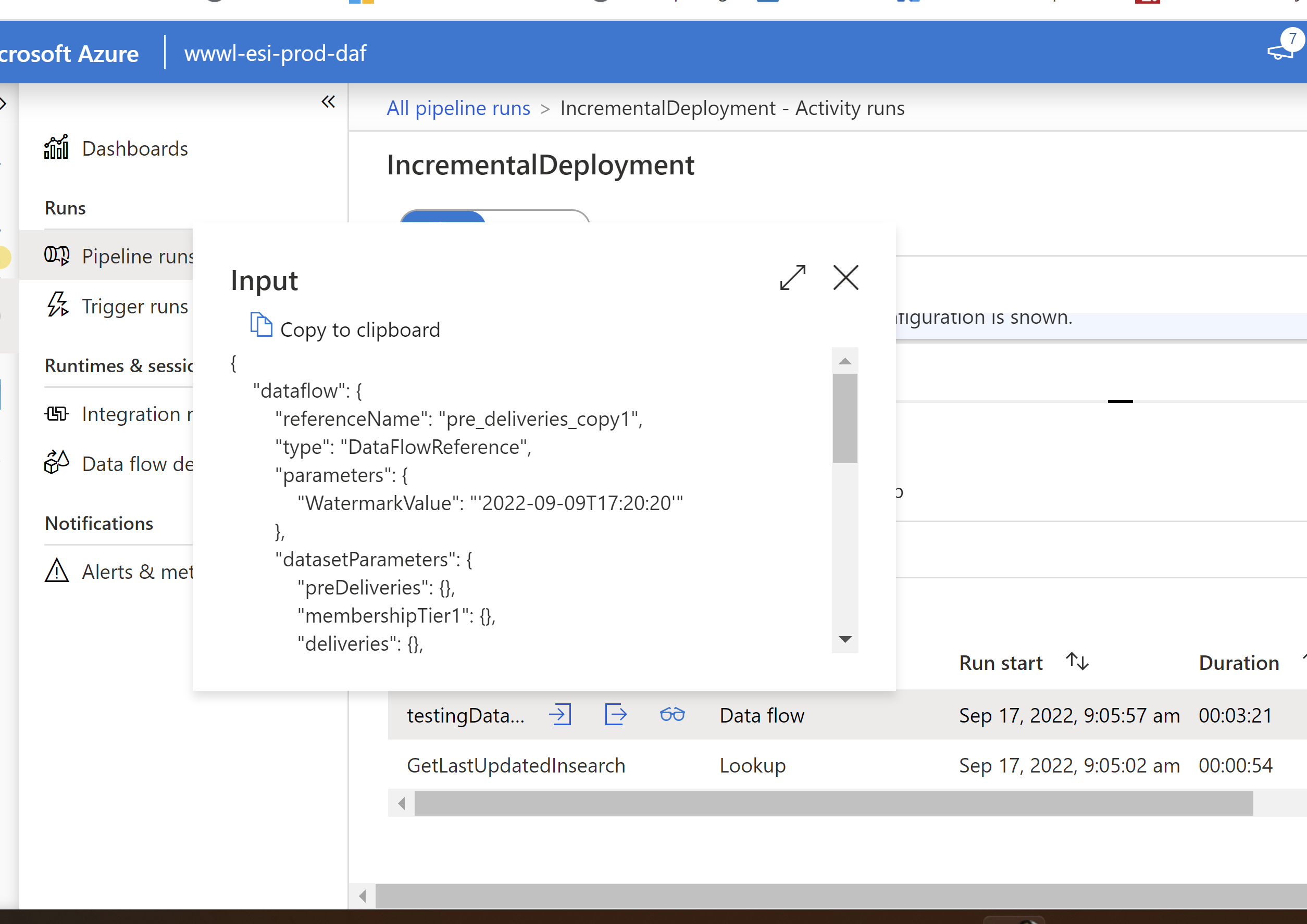 Pass Result From Look Up Activity In A Azure Data Pipeline To Dataflow Microsoft Qanda
