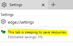 Sleeping tabs do not honor inactivity threshold of 2 hours - Microsoft Q&A