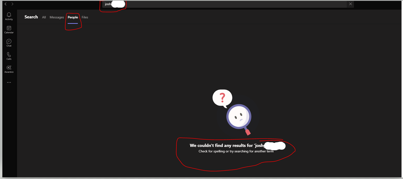 Cant search up user in Teams Search - Microsoft Q&A