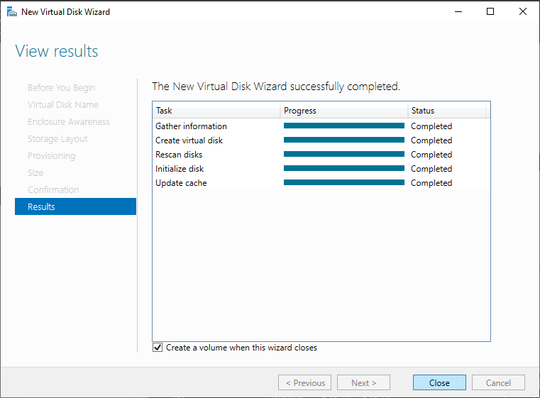 WS2022 creating storage spaces virtual drive fails when using max size? - Microsoft Q&A