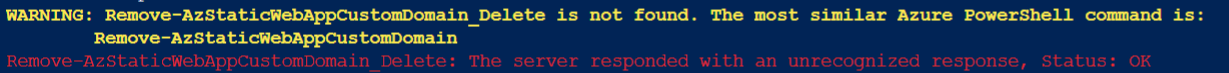 Unable To Delete Custom Domain For Azure Static Web App Microsoft Qanda