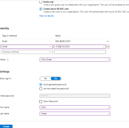 Bulk Create AD B2C users - Microsoft Q&A