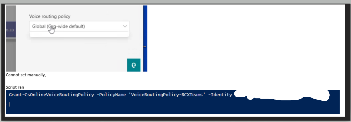 Cannot apply voice routing policy - Microsoft Q&A