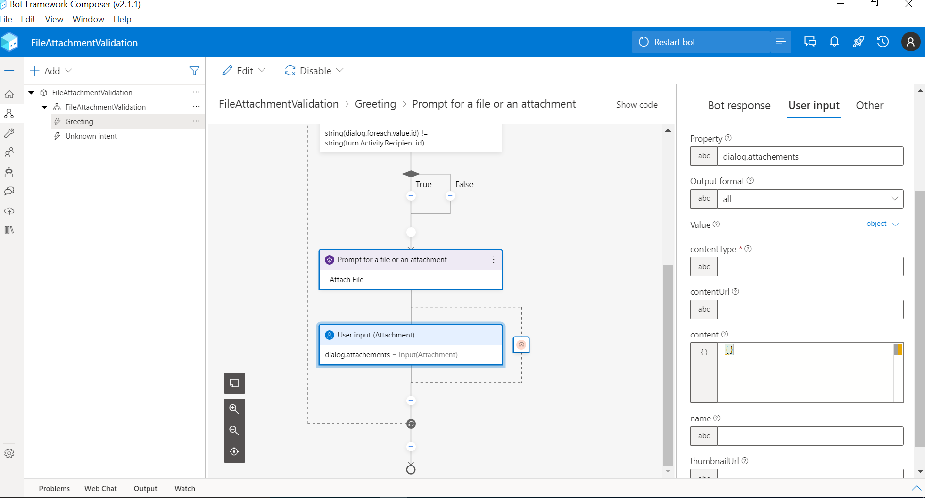 Attachment Input File Type Validation Not Works In Bot Composer 211 Microsoft Qanda