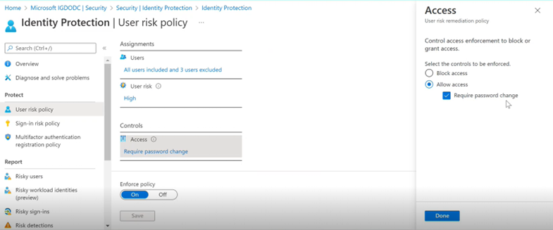 Identity Protection - User risk policy / Sign-in risk policy ...