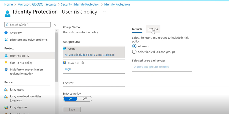 Identity Protection - User risk policy / Sign-in risk policy ...