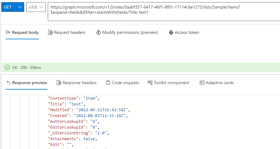 Graph API SharePoint List Search (Contains & StartsWith) Not Working ... Graph API SharePoint List Search (Contains & StartsWith) Not Working ...