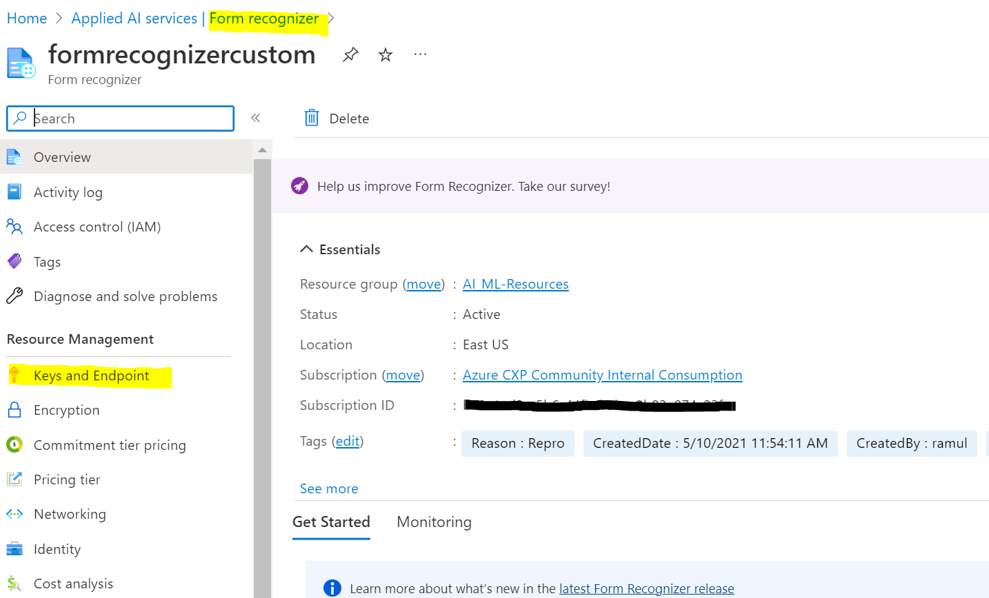 Form Recognizer Issue With Api Key Microsoft Qanda