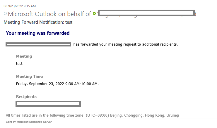 outlook meeting forwarding notification to orignal initiator ...