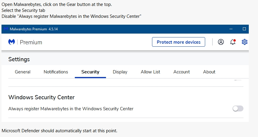 Set Windows Defender to default antivirus - Microsoft Q&A