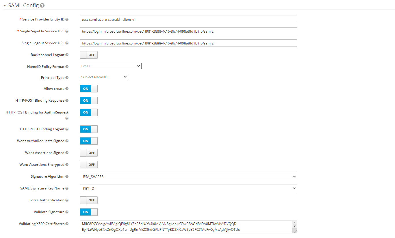 Invalid signature of SAML Logout response in keycloak - Microsoft Q&A