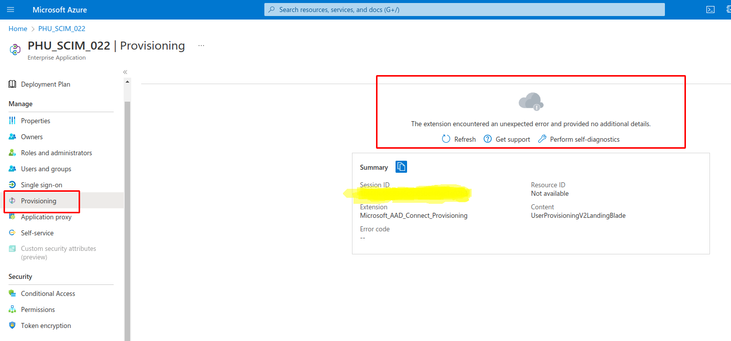 Provisioning is not working - Microsoft Q&A