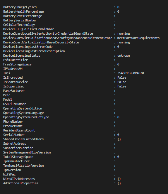 Trying to get Intune device hardware information with Graph, but some ... Trying to get Intune device hardware information with Graph, but some ...