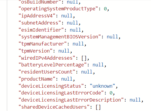 Trying to get Intune device hardware information with Graph, but some ... Trying to get Intune device hardware information with Graph, but some ...