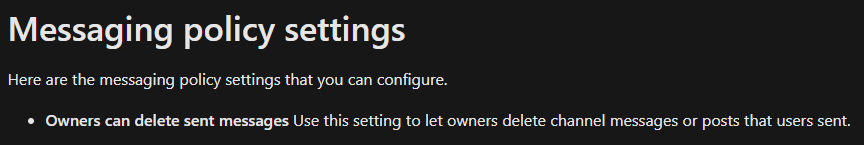 unable to delete teams messages - Microsoft Q&A