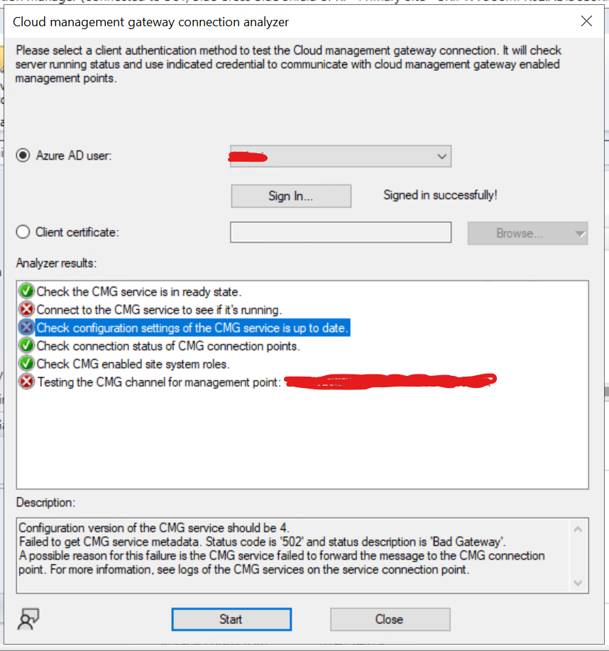 502 bad gateway after CMG Provisioned - Microsoft Q&A