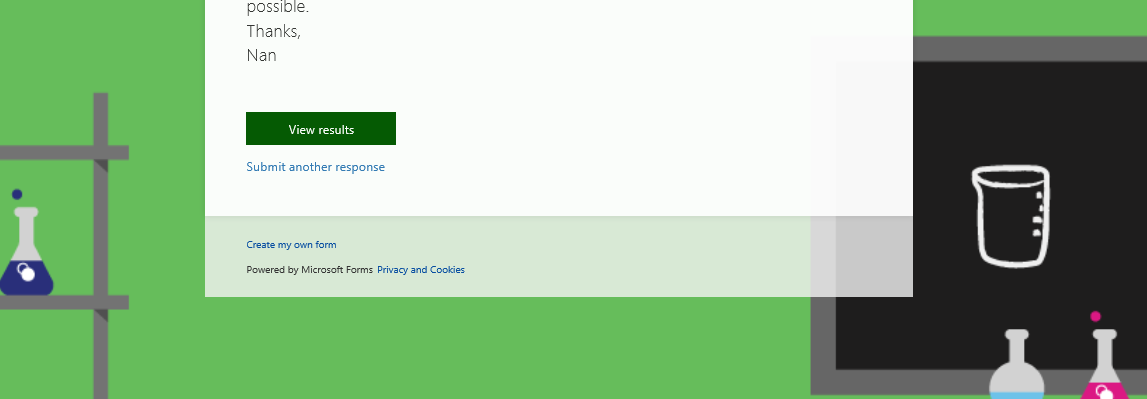 "Submit another response" link in Microsoft Forms is missing ...
