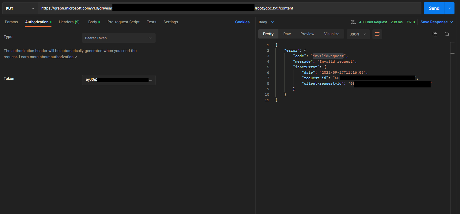 Microsoft Graph Api Upload File And Invalidrequest Microsoft Qanda